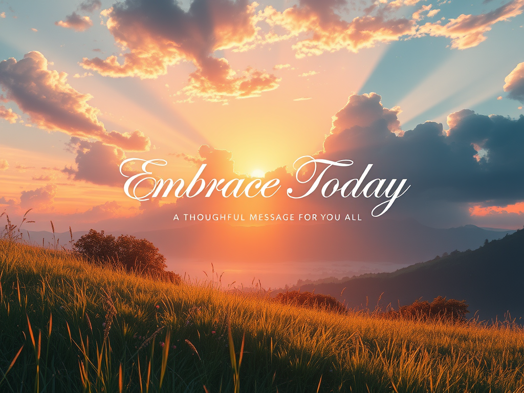 Embrace Today: A Thoughtful Message for All – Life Inspiration
